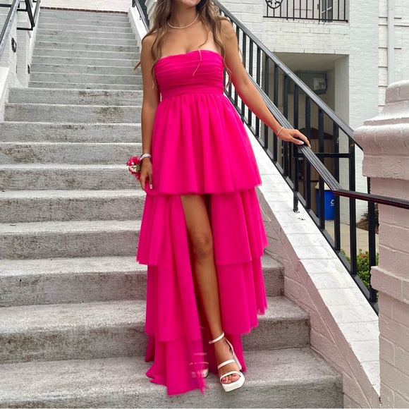 Dear Moon | Dresses | Hot Pink Prom Dress For Sale Strapless And ...